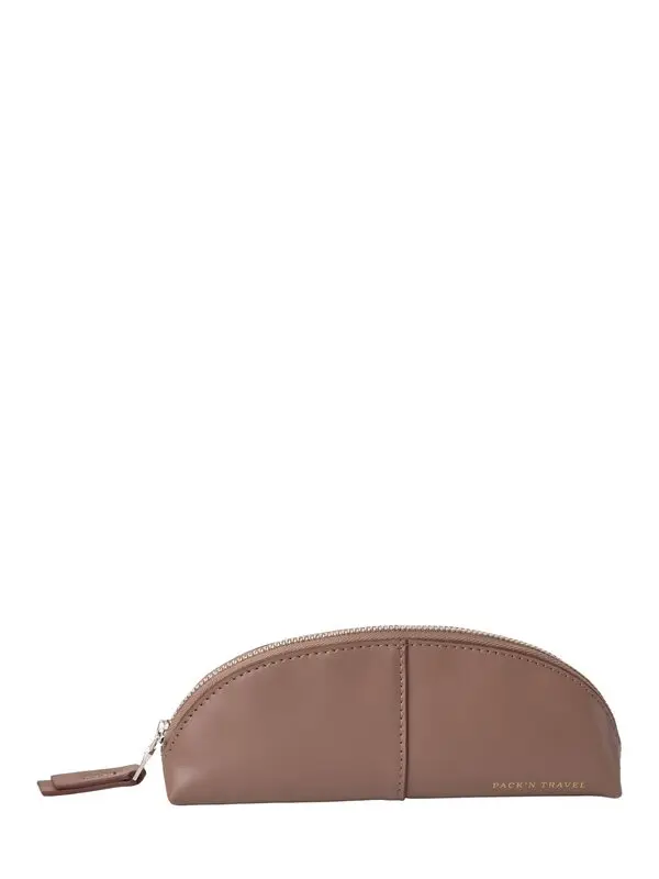Pack'n Travel Recycled Vegan Leather Mini Makeup Bag - Beige