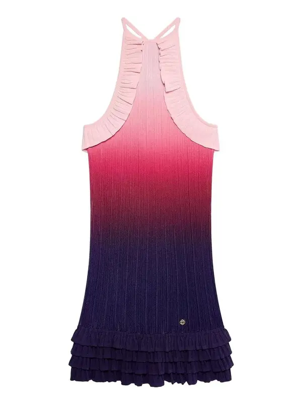 Casablanca Gradient Ruffle Midi Dress - Pink