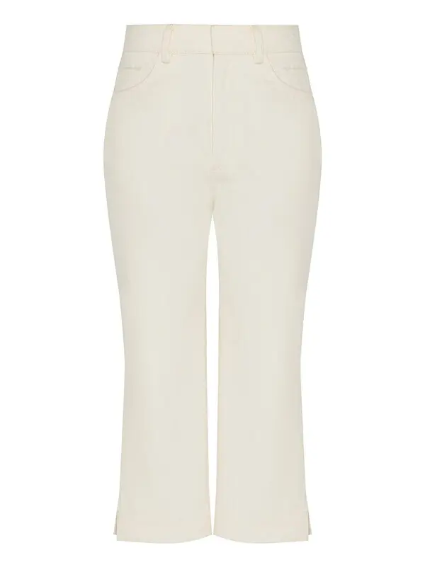 Zimmermann Clash Drill Cotton Capri Pants - Ivory