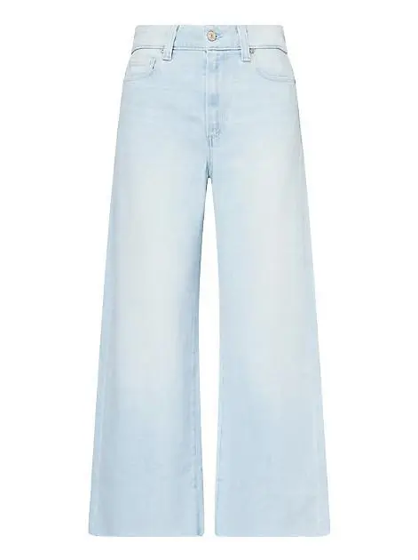 Paige Vanessa Raw-hem Wide-leg Denim Jeans - Motif