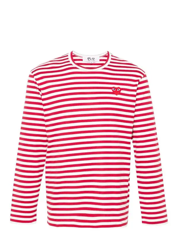 Play Comme Des Garcon Striped T-shirt - Red