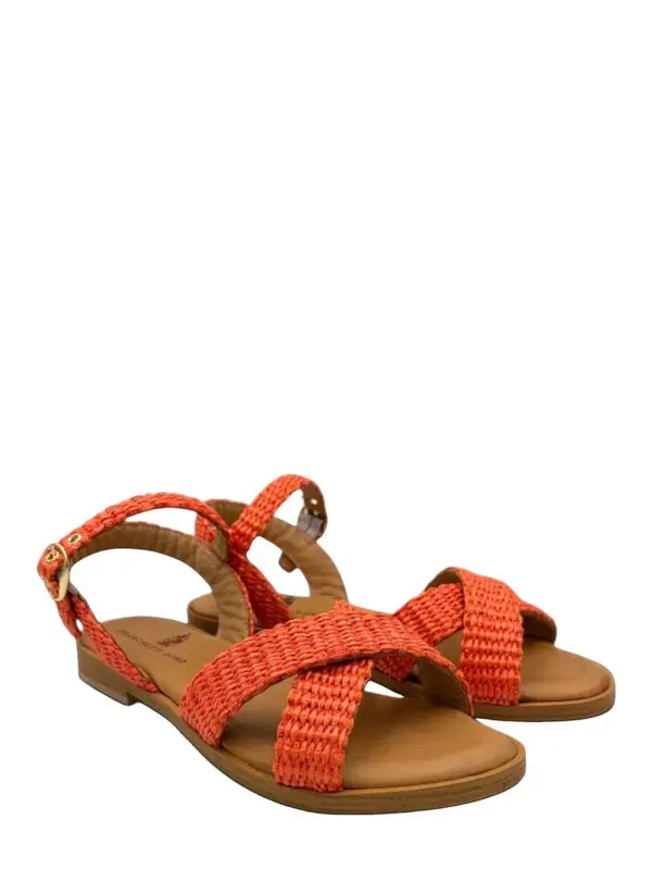 FRANCHETTI BOND Alicia Raffia Sandals - Orange