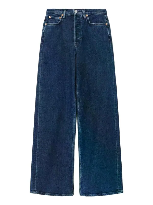 RE/DONE High-rise Wide-leg Jeans - Blue