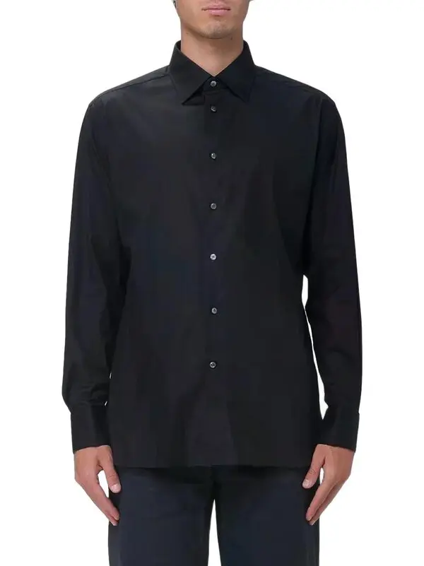 Zegna Stretch-poplin Shirt - Black