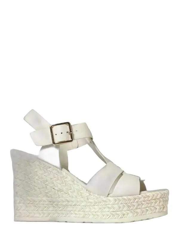 PALOMA BARCELO Olivia Leather Wedge Sandals - Neutrals