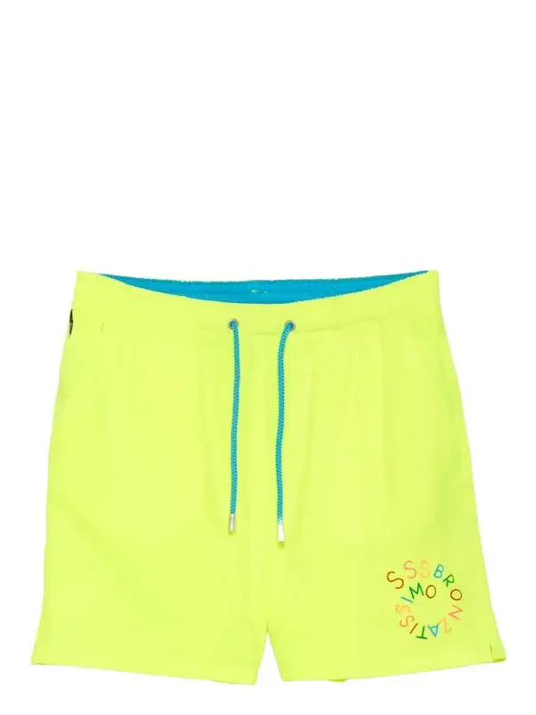 MC2 SAINT BARTH Embroidered Drawstring Swim Shorts - Yellow