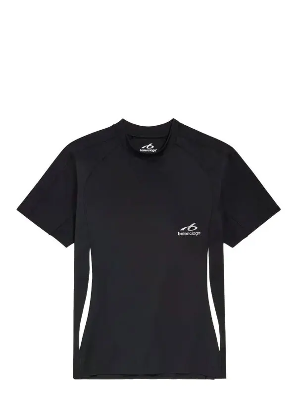 Balenciaga Logo-print Panelled T-shirt - Black