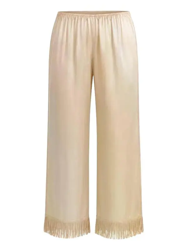 DÔEN Lavon Fringe-trim Straight Trousers - Neutrals