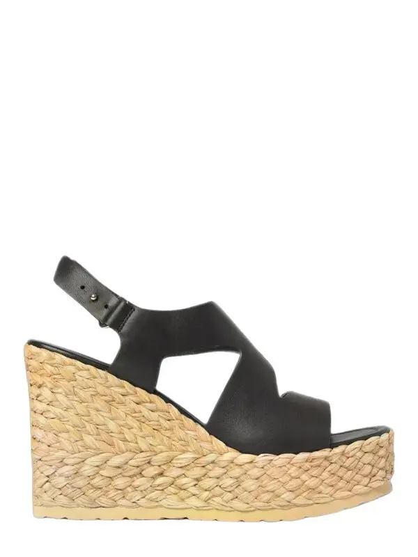 PALOMA BARCELO Aurora Calidis Leather Wedge Espadrilles - Brown