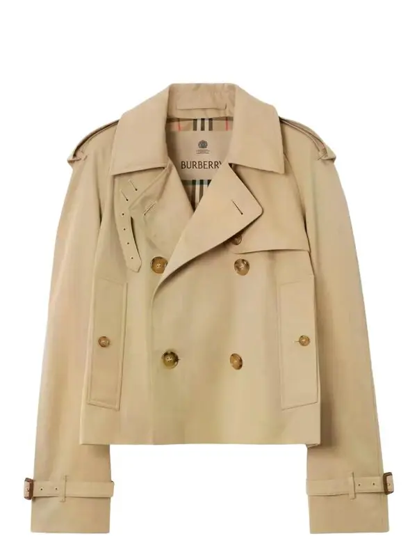 Burberry Cropped Mayfair Heritage Trench Jacket - Neutrals