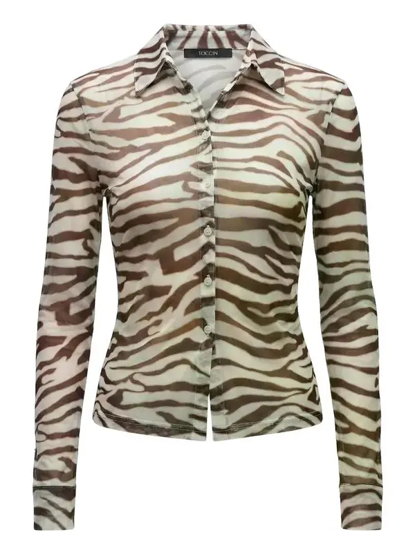 TOCCIN Lennon Zebra Print Shirt - Neutrals