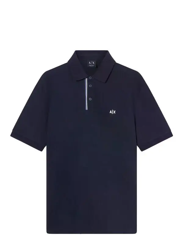 Armani Exchange Logo-print Piqué Polo Shirt - Blue