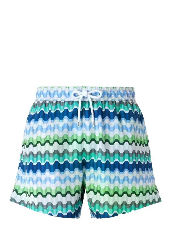 Missoni Zigzag Print Swim Shorts - Blue