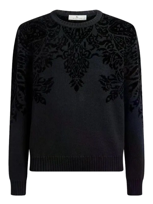 Etro Wool-blend Chenille Jacquard Sweater - Blue