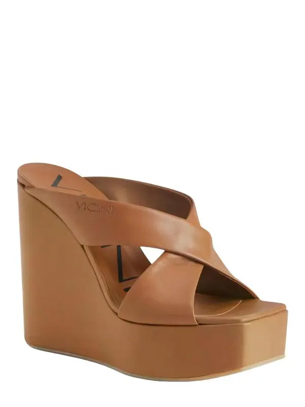 GIUSEPPE ZANOTTI Leather Wedge Sandals - Brown