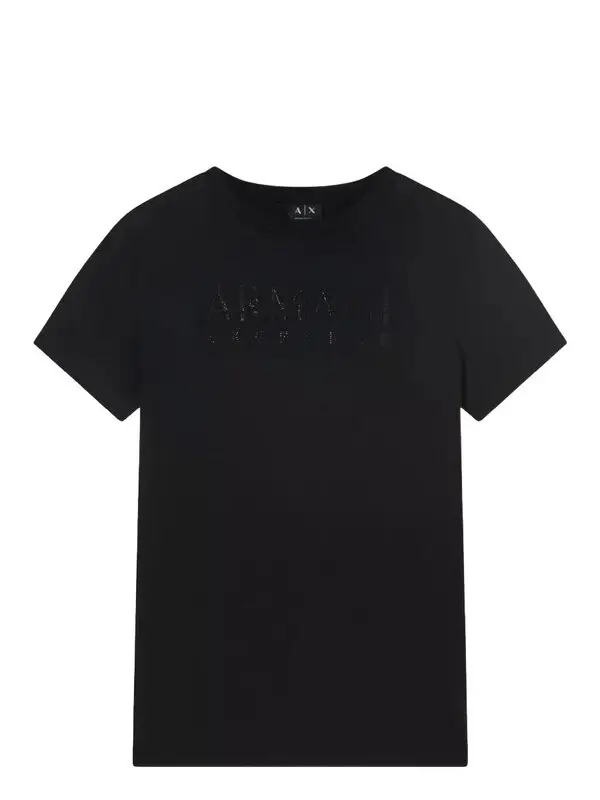 Armani Exchange Rhinestone Logo T-shirt - Black