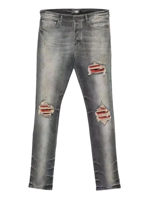 Amiri Flannel Patch Jeans - Grey