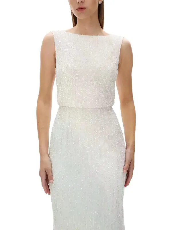 Rachel Gilbert Ava Sequin-embellished Maxi Dress - Silver