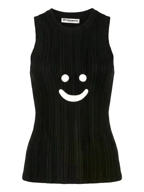 MELITTA BAUMEISTER Ribbed Crewneck Tank - Black