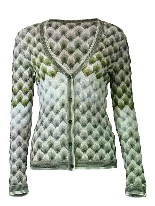Missoni Geometric Pattern V-neck Cardigan - Grey
