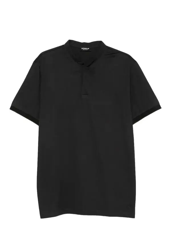 DONDUP Ribbed-cuff Polo Shirt - Black