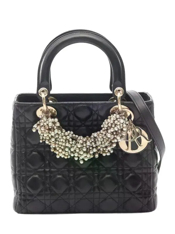 Dior Lady Cannage Tote Bag - Black