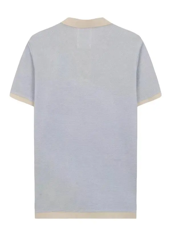 NOWADAYS Open-collar Waffle-knit T-shirt - Grey