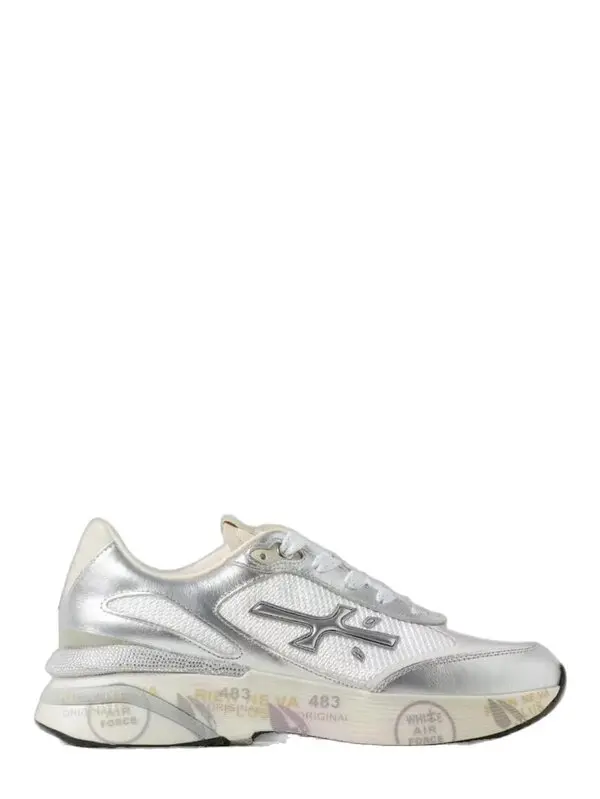 Premiata Moerund Panelled Metallic Sneakers - Silver