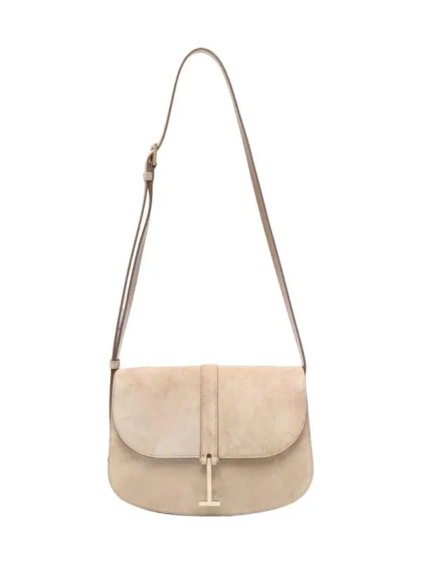 TOM FORD Kara T-bar Suede Crossbody Bag - Neutrals