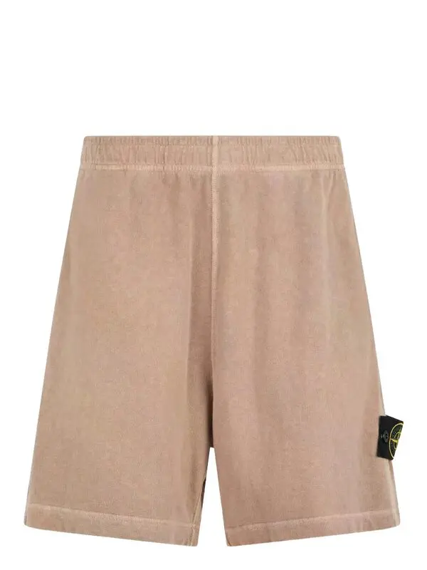Stone Island Logo-patch Elasticated-waist Shorts - Neutrals