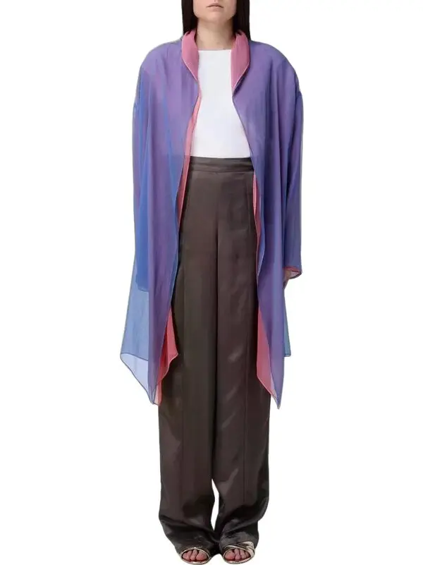 Giorgio Armani Triple-layer Silk Cape - Blue