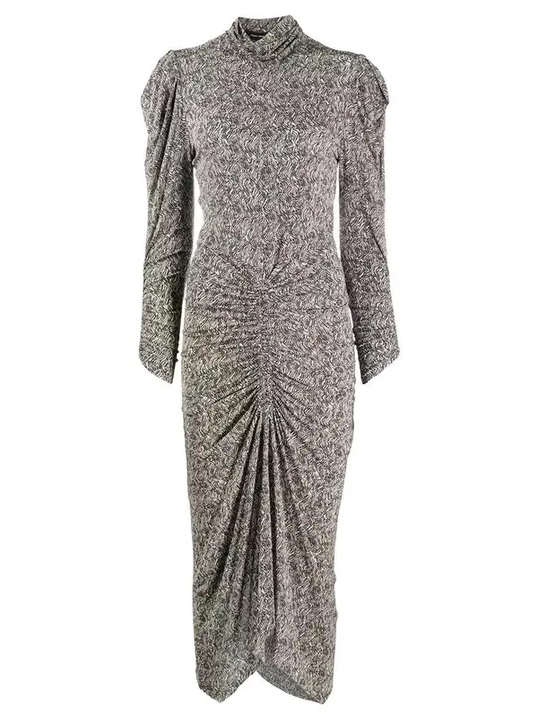 Isabel Marant Étoile Abstract Print Midi Dress - Black