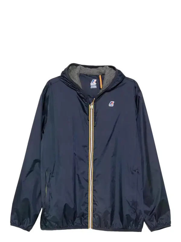 K-WAY Logo Patch Zip-up Jacket - Blue