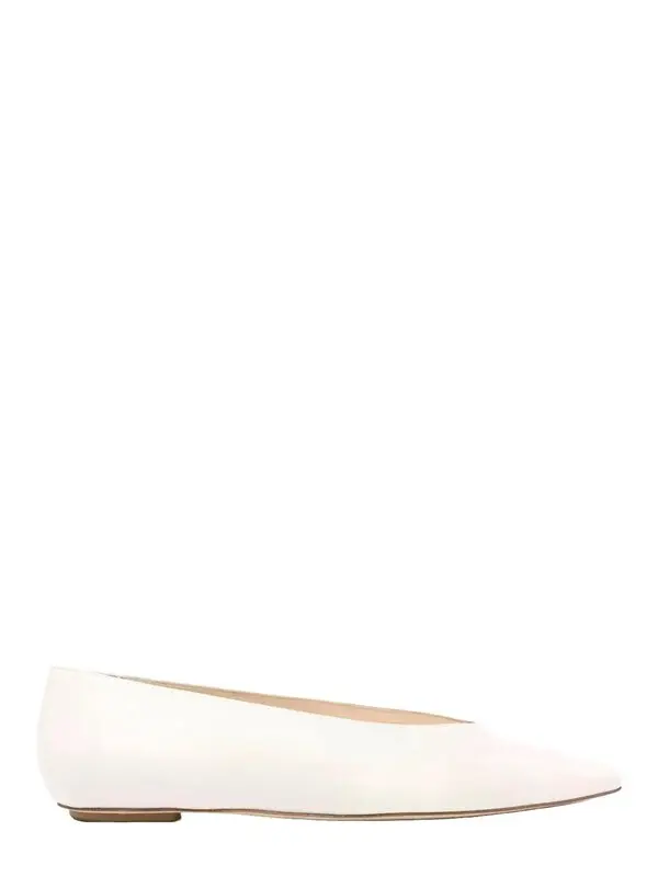 STUART WEITZMAN Pointed-toe Leather Ballerinas - Neutrals