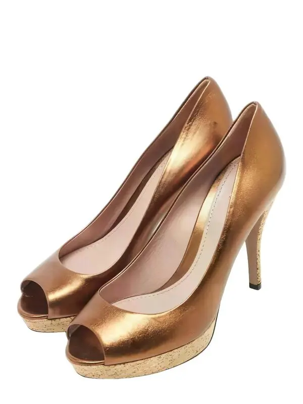 Gucci Peep-toe Platform Sandals - Brown