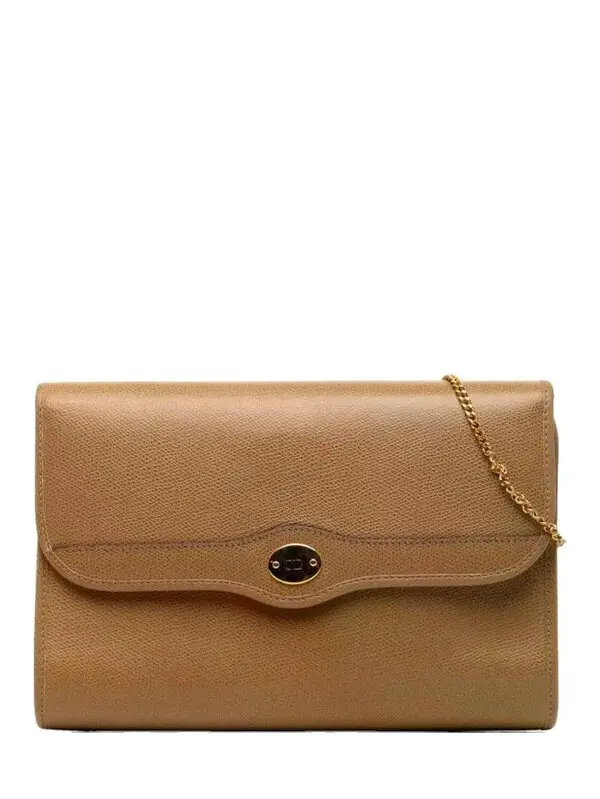 Dior Leather Chain Crossbody Bag - Brown