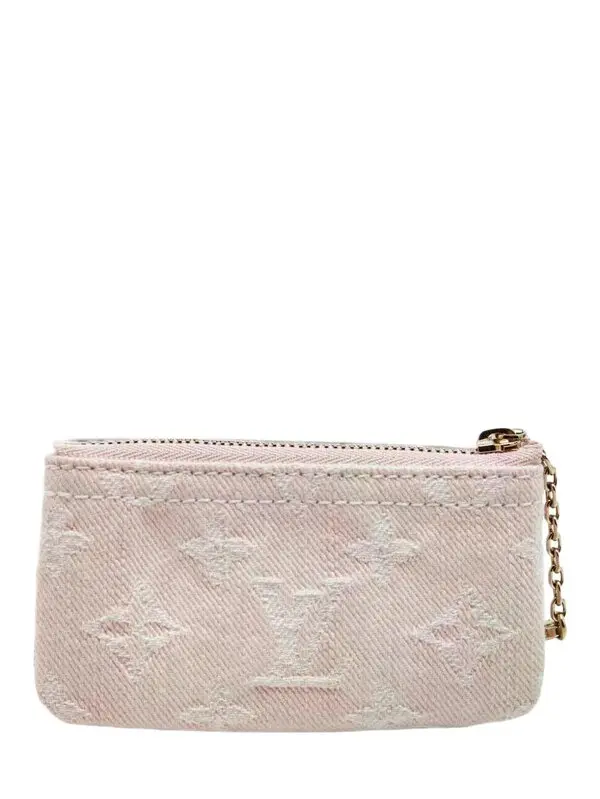 LOUIS VUITTON Monogram Denim Key Pouch - Pink