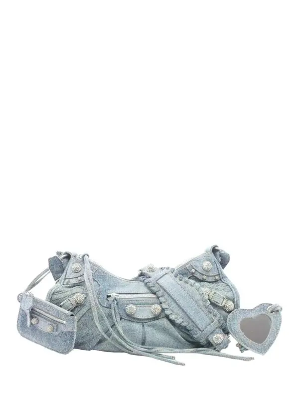 Balenciaga Le Cagole Rhinestone Embellished Shoulder Bag - Blue
