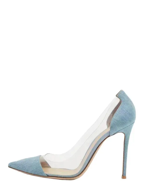 GIANVITO ROSSI Plexi Pointed-toe Pumps - Blue