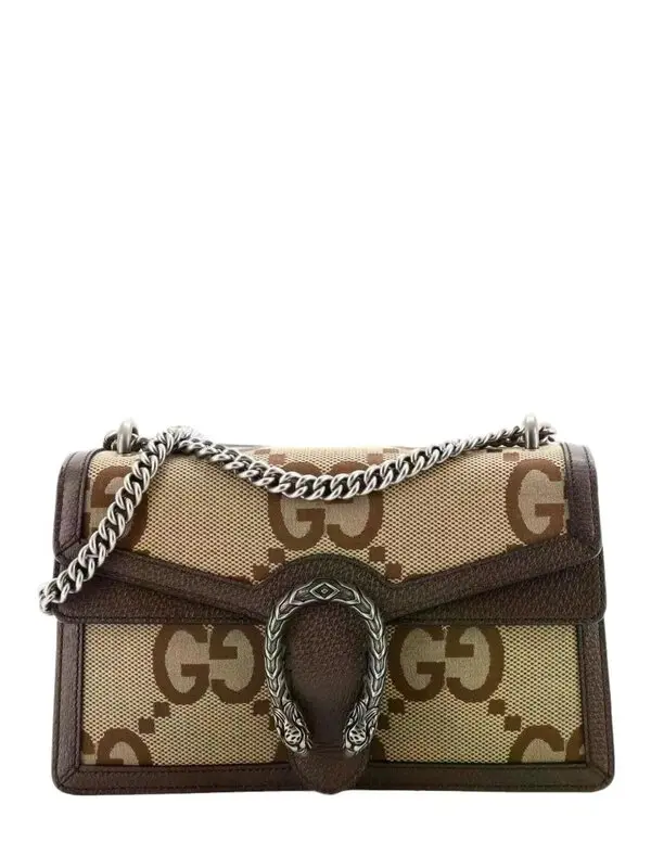 Gucci Dionysus Small Shoulder Bag In Jumbo Gg Canvas - Brown