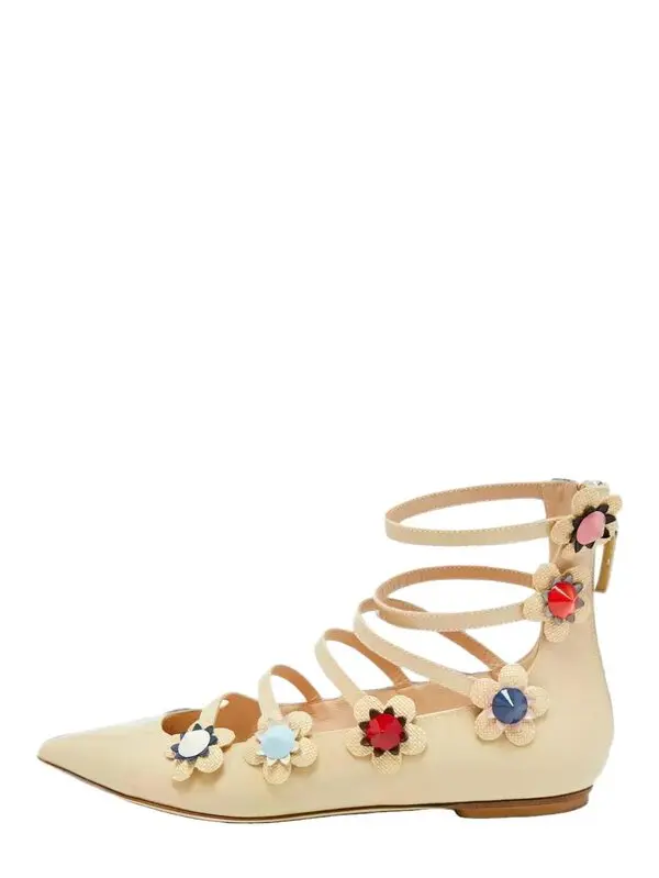 Fendi Flowerland Strappy Ballet Flats - Neutrals