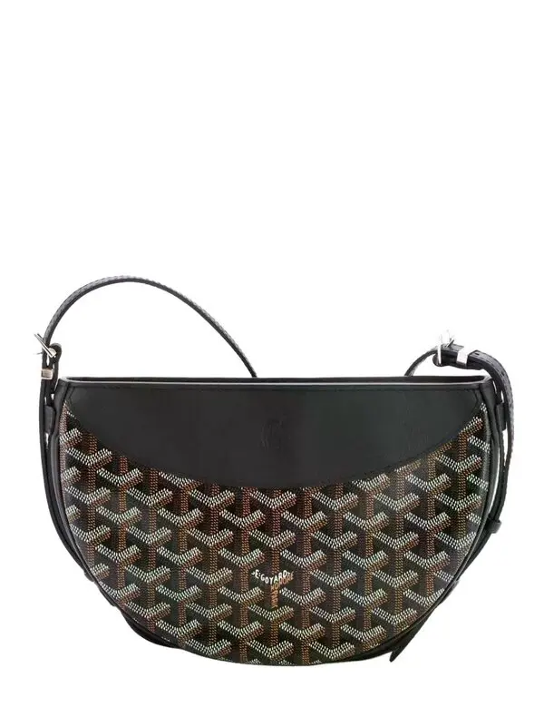 Goyard Hirondelle Shoulder Bag In Coated Canvas And Leather - Black