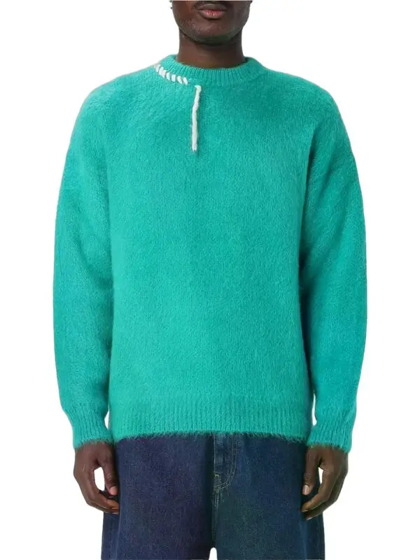 BONSAI Contrast-stitch Mohair-blend Sweater - Green