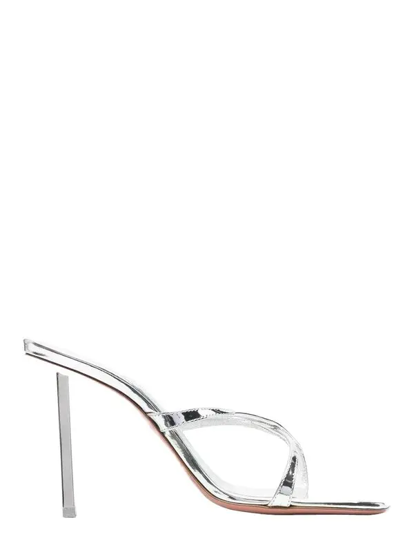Amina Muaddi Metallic High-heel Sandals - Silver