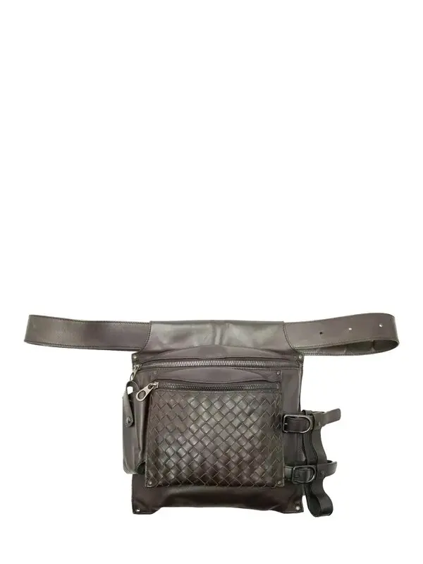 Bottega Veneta Intrecciato Trimmed Nappa Utility Belt Bag - Brown