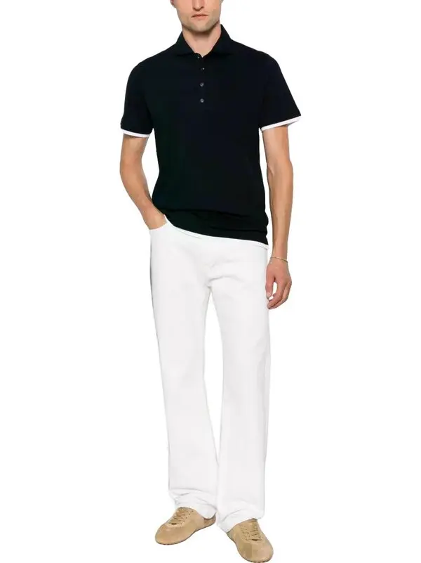 JEORDIE'S Contrast-trim Polo Shirt - Blue