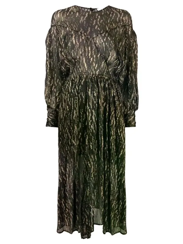 IRO PARIS Metallic Abstract-print Midi Dress - Black