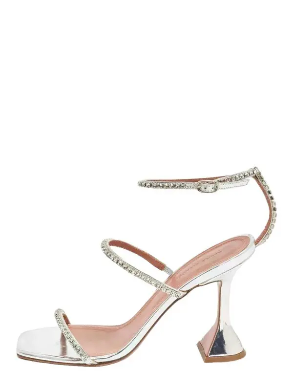 Amina Muaddi Gilda Crystal-embellished Sandals - Silver