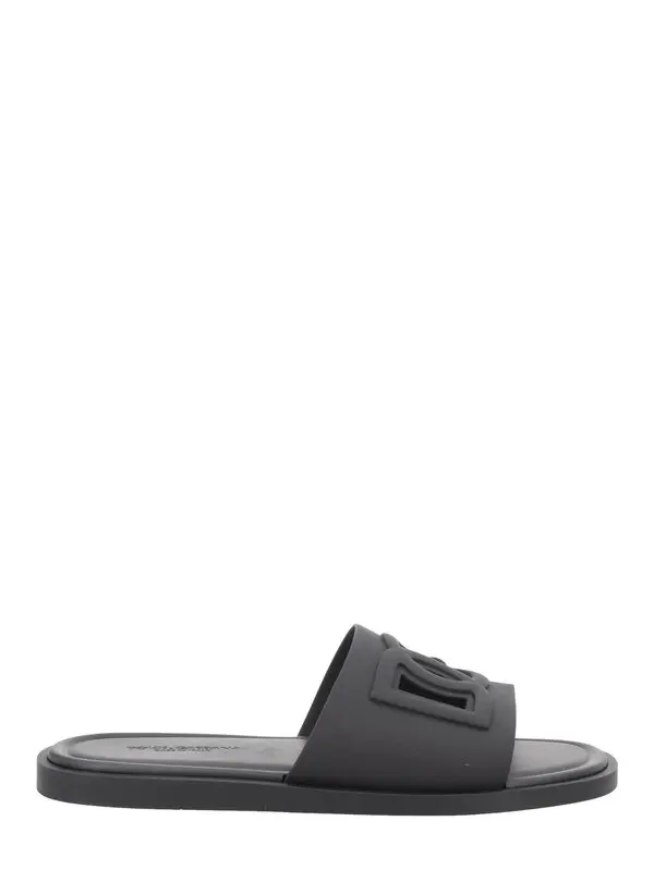 Dolce & Gabbana Rubber Slide Sandals - Black