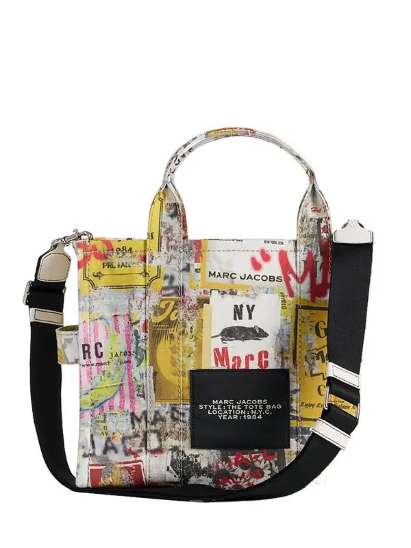 Marc Jacobs Camp Medium Patched Denim Tote - White Multi